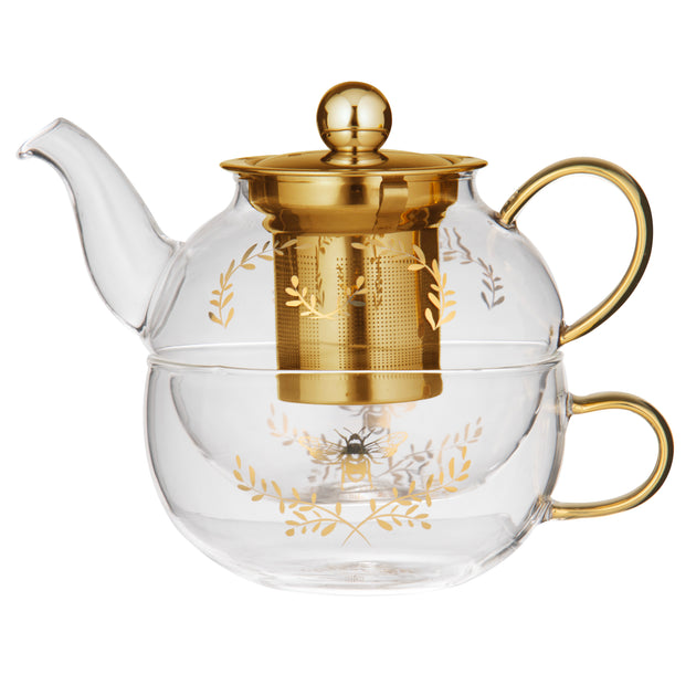 Ashdene - Elegant Bee - Glass Tea For One - Red Sparrow Tea Company