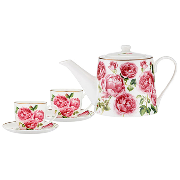 Ashdene - Heritage Rose - Teapot & 2 Teacup Set - Red Sparrow Tea Company
