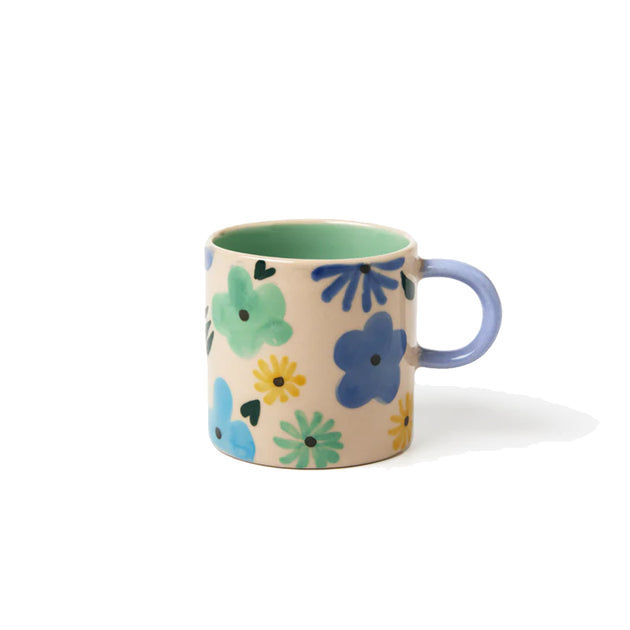 Jones & Co - Ditsy Espresso Mug - Blue - Red Sparrow Tea Company