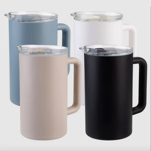 Oasis - Ceramic Lined Water Pitcher 1.5L - Oat - Red Sparrow Tea Company