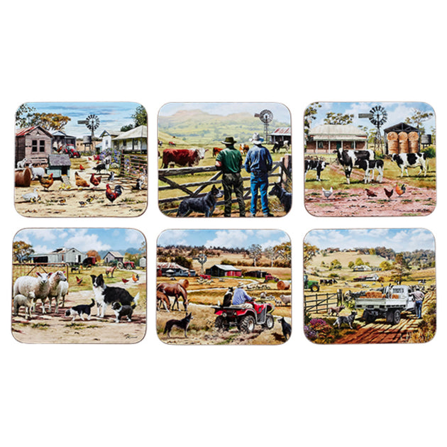 Ashdene - A Farming Life - Coasters Assorted 6pk - Red Sparrow Tea Company