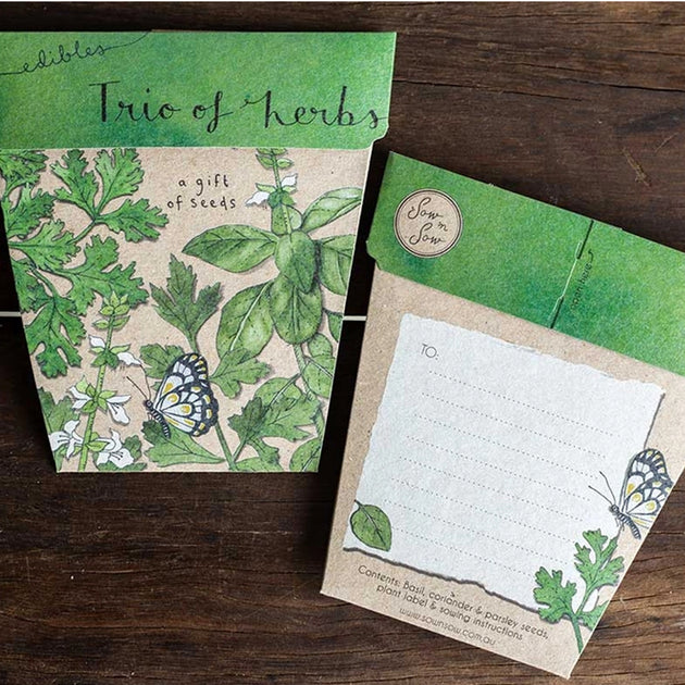 Sow 'n Sow - Gift of Seeds - Trio of Herbs - Red Sparrow Tea Company